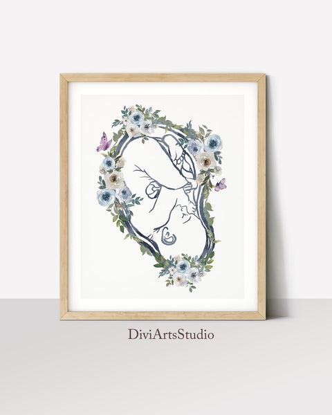 Midwife and Obgyn Art Print - Pregnancy Anatomy Gift for Doula and Gyn ...